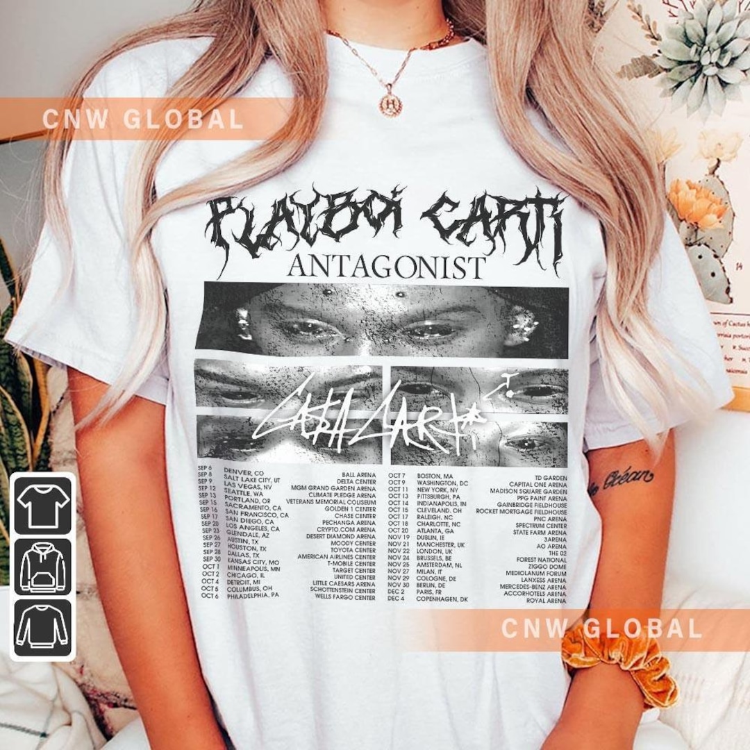 Playboi Carti Rap Shirt, Antagonist Tour 2023 90s Y2K, Playboi Carti ...