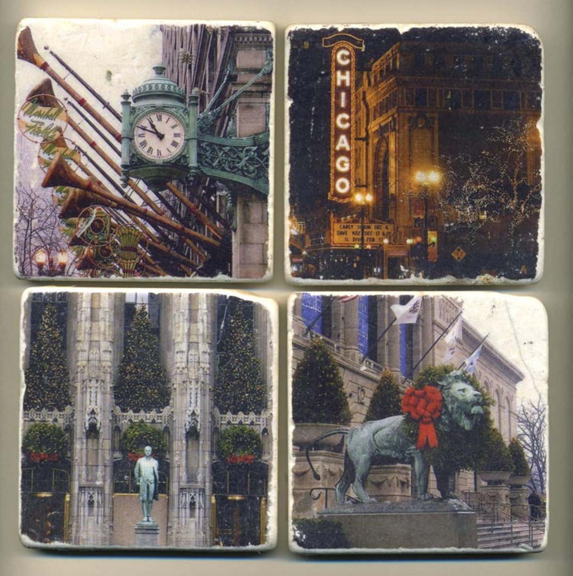 Christmas in Chicago Collection Original Coasters - Etsy