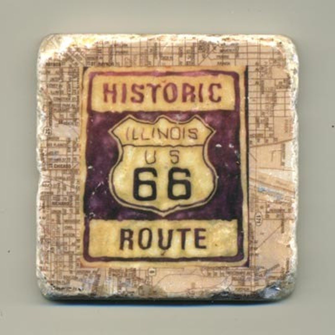 Route 66 in Illinois- Original Coaster - Etsy