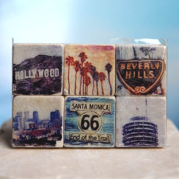 Los Angeles Magnets Set of 6 | Etsy