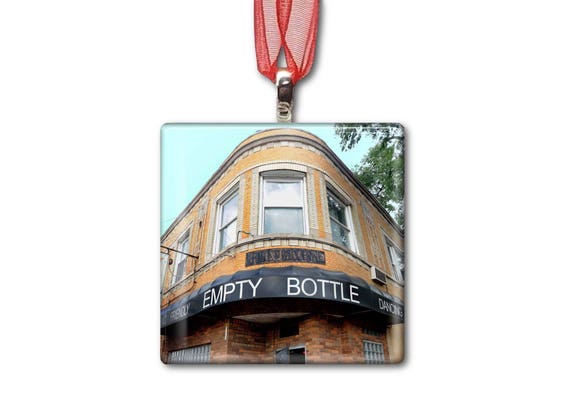 Empty Bottle Handmade Glass Photo Ornament | Etsy