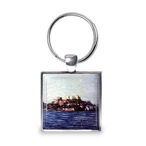Alcatraz Island Glass Photo Keychain Handmade - Etsy