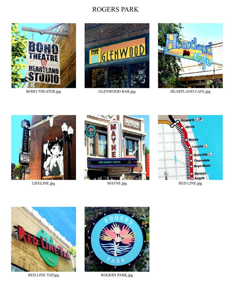 Chicago Coaster, Rogers Park Viaduct Sign in Chicago, Original Handmade ...