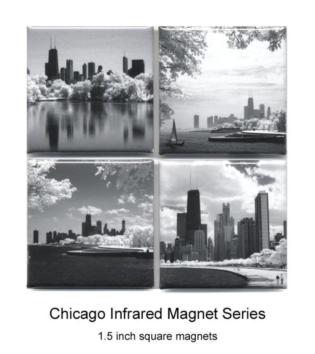 Chicago Infrared Magnet Series, Set of 4 1.5 X 1.5 Inch Magnets - Etsy