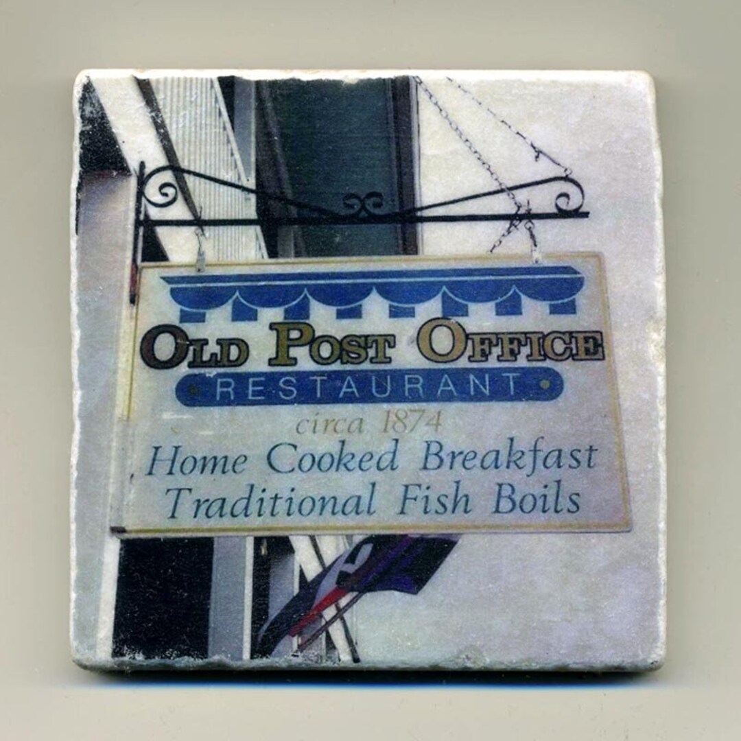 Old Post Office Restaurant in Door County Coaster, Original Handmade ...