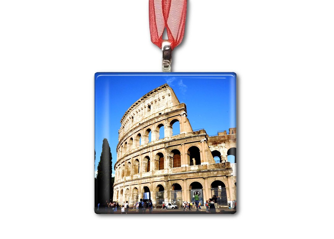 The Colosseum in Rome, Italy Handmade Glass Photo Ornament - Etsy