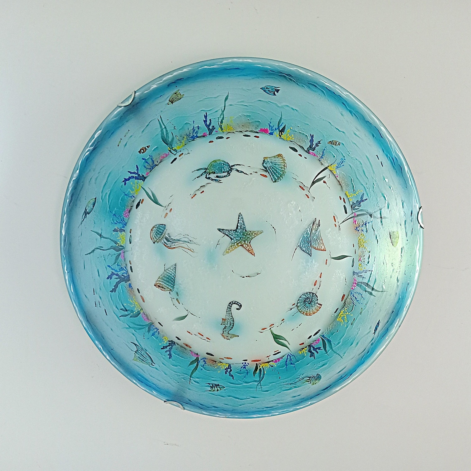 Ceiling Light Fixture Hand Painted Stained Glass Plafond Tropical ...