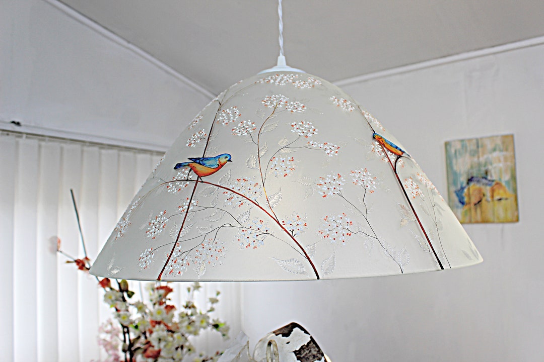 Pendant Light Hand Painted Glass Hanging Stained Glass Kitchen Light ...