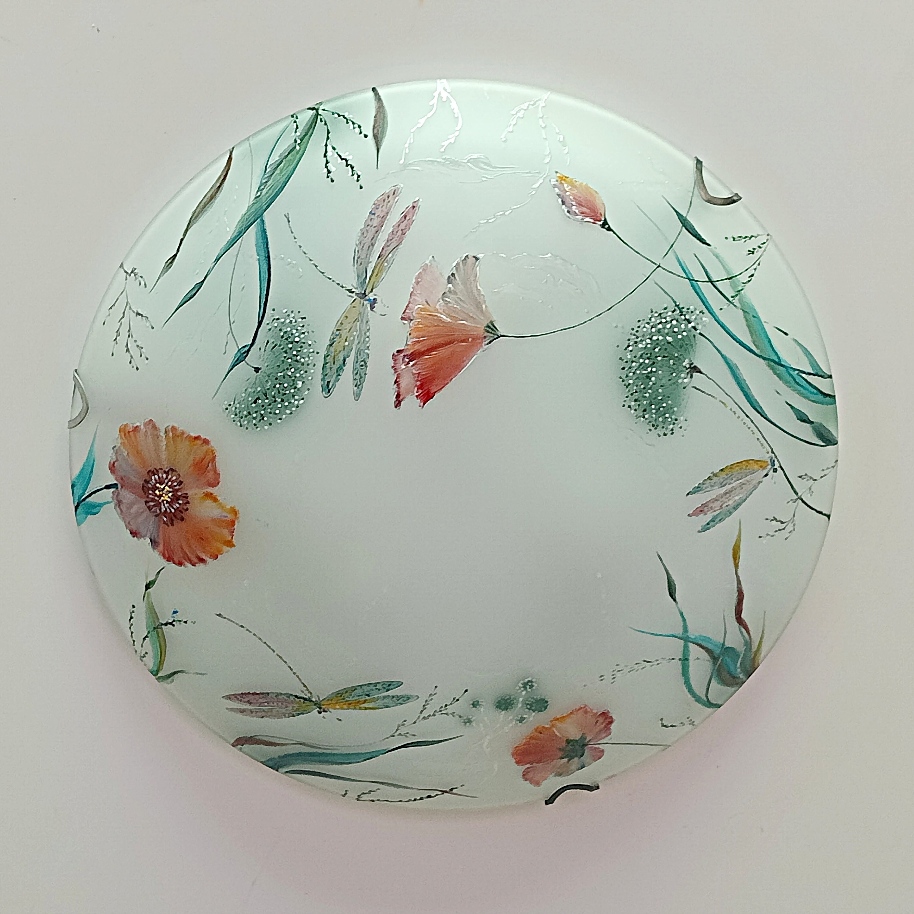 Ceiling Light Fixture Hand Painted Stained Glass Plafond Tropical ...