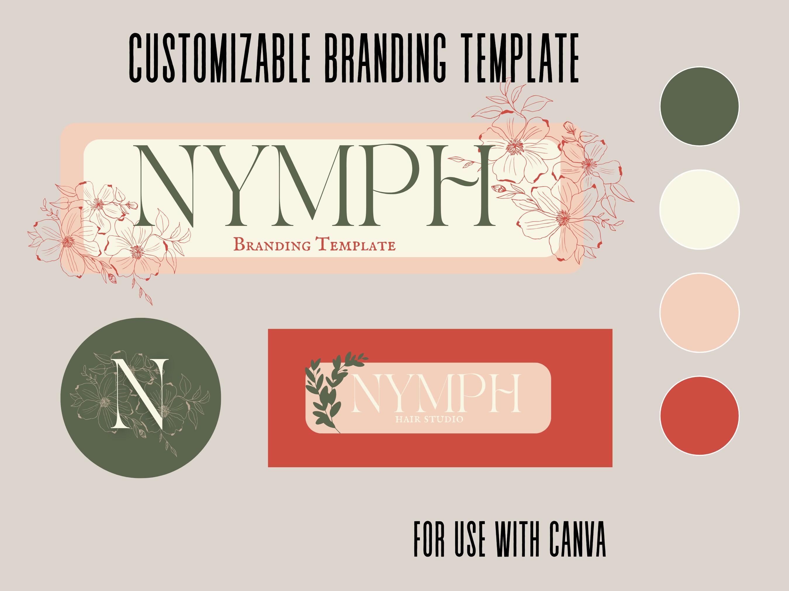 Editable Business Logo Canva Template Customizable Brand Board Color ...