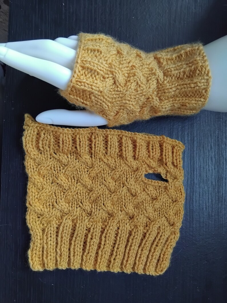 Cable Fingerless Glove Knitting Pattern PDF Instant Download DK Double ...