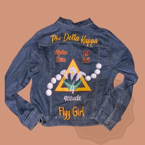 Alpha Kappa Alpha Jean Jacket, DST, ZPHIB, SGRHO Custom Jacket ...