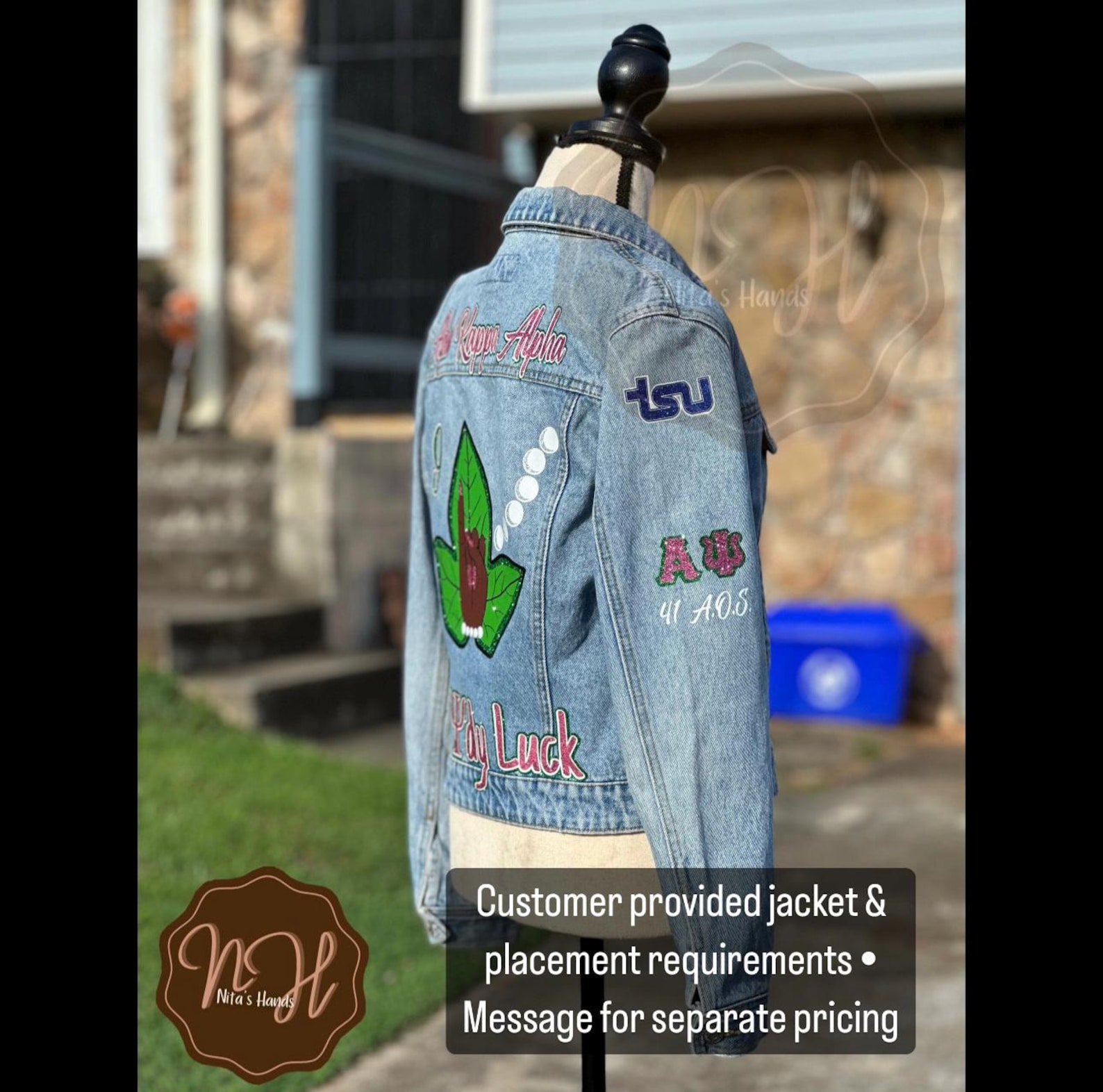 Alpha Kappa Alpha Jean Jacket, DST, ZPHIB, SGRHO Custom Jacket ...