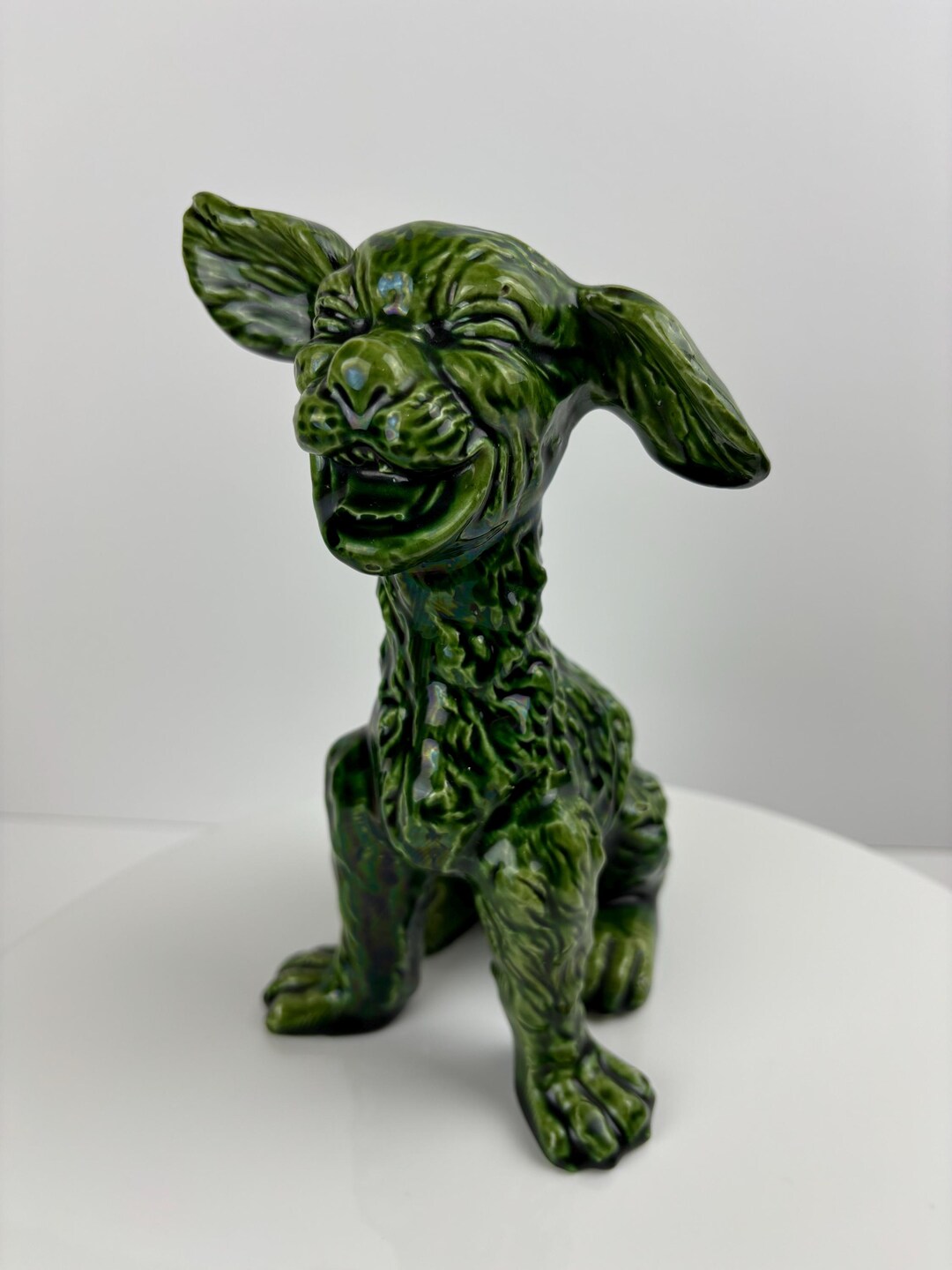 Aller Vale Grotesque Crying Dog in Green. - Etsy