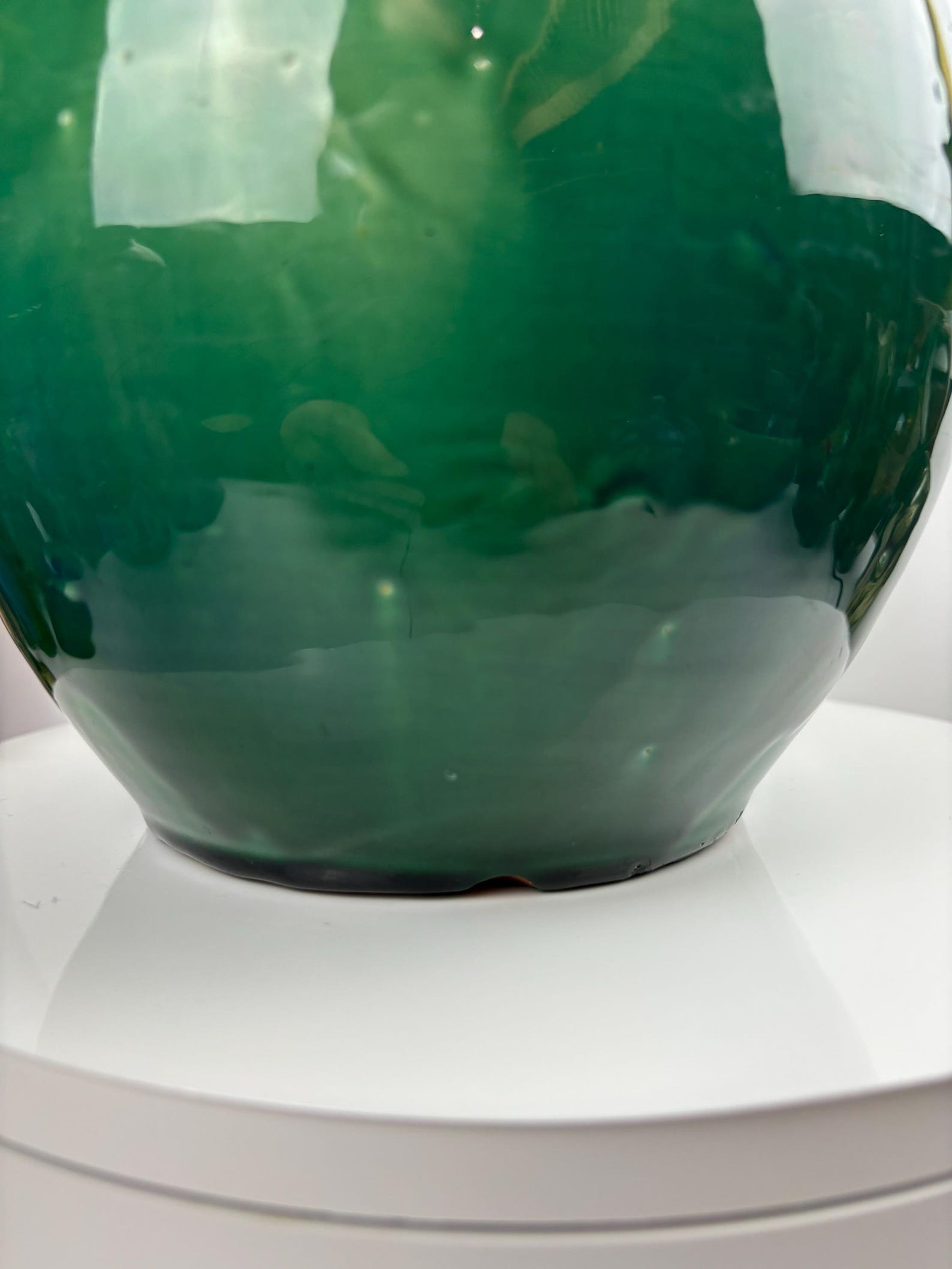 Antique Art Nouveau Large 10.25” Tall Green Vase From Lemon & Crute ...