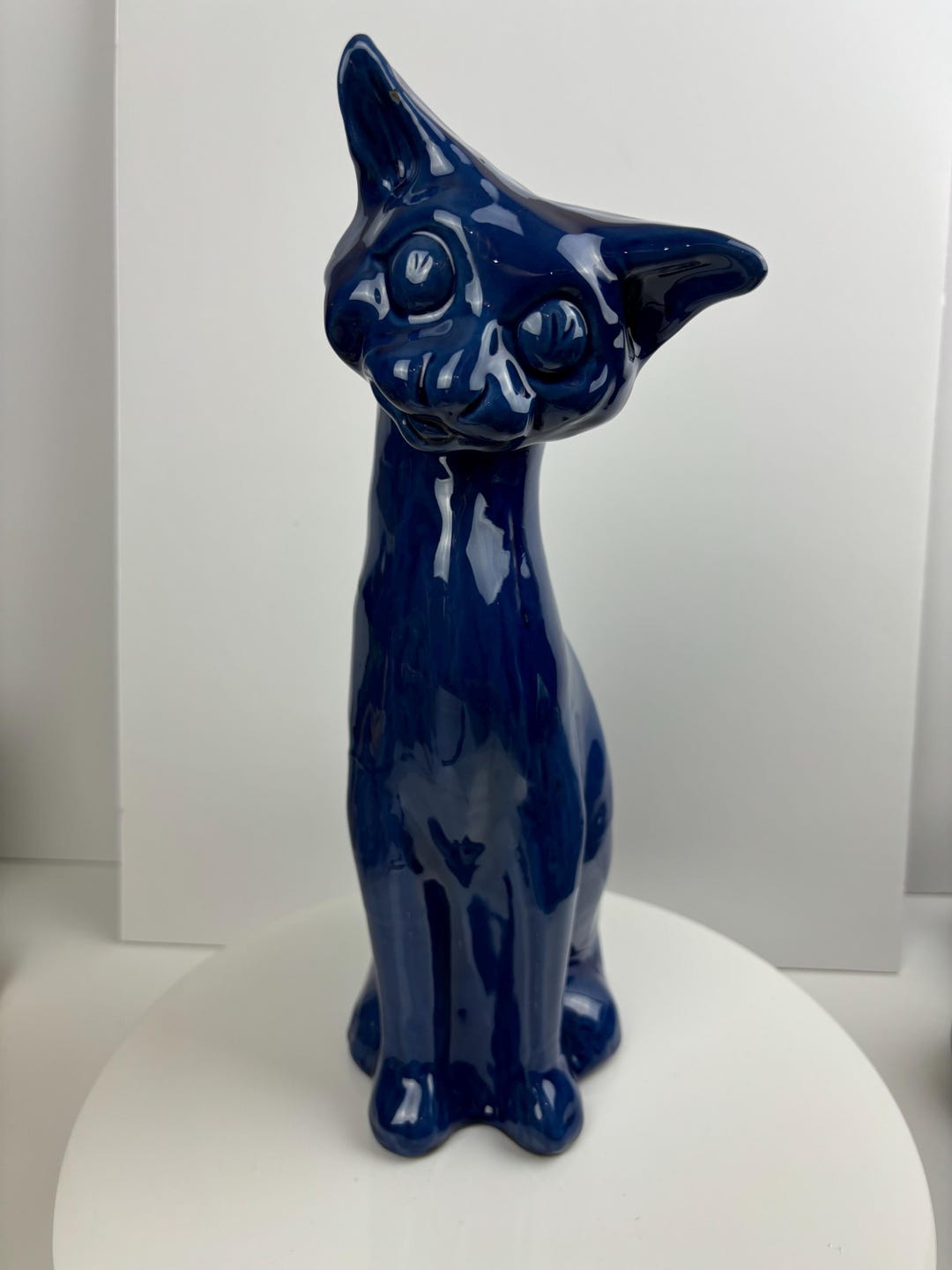 Antique 14” Tall CH Brannam ‘grotesque Cat’ in Bright Blue Glaze. - Etsy