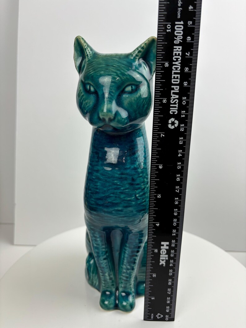 Antique Pottery Cat in a Striking Blue/green Colour Way. - Etsy
