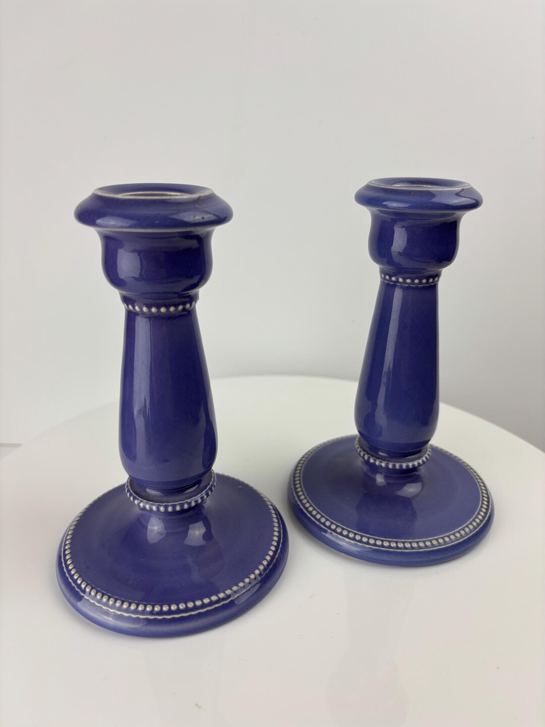 Antique Ault Pottery Candlesticks, 5.5", Purple Glaze, Late 1800s - Etsy