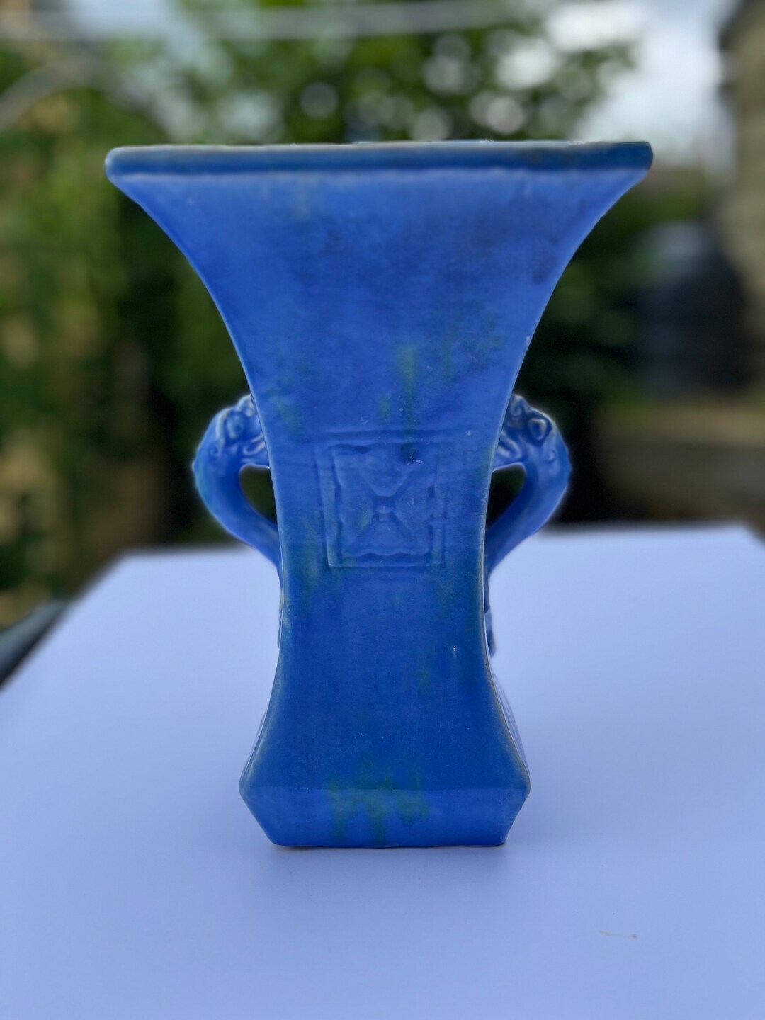 CH Brannam of Barnstaple 1920’s Art Deco Square Vase With ‘grotesque ...