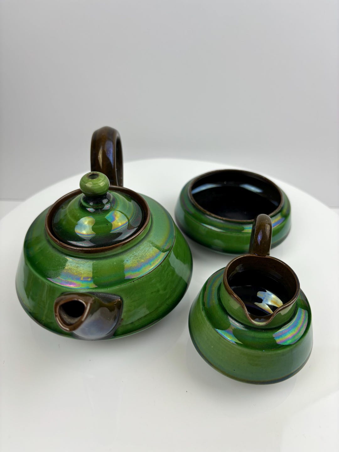 1920’s Watcombe Pottery Torquay Teapot Pot Set in a Fabulous Green ...