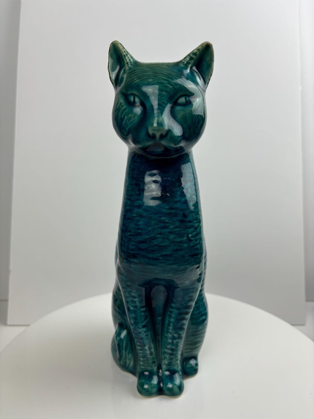 Antique Pottery Cat in a Striking Blue/green Colour Way. - Etsy