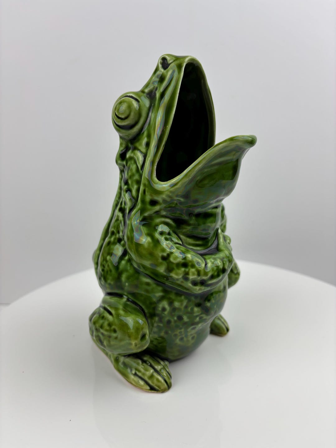 Victorian Grotesque Singing Frog Spoon Warmer, Green Glaze - Etsy