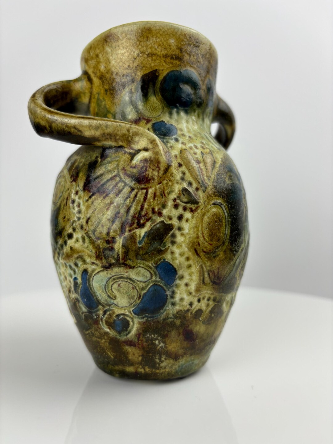 William Baron of Barnstaple Signed Antique Art Nouveau Two Handled Vase ...