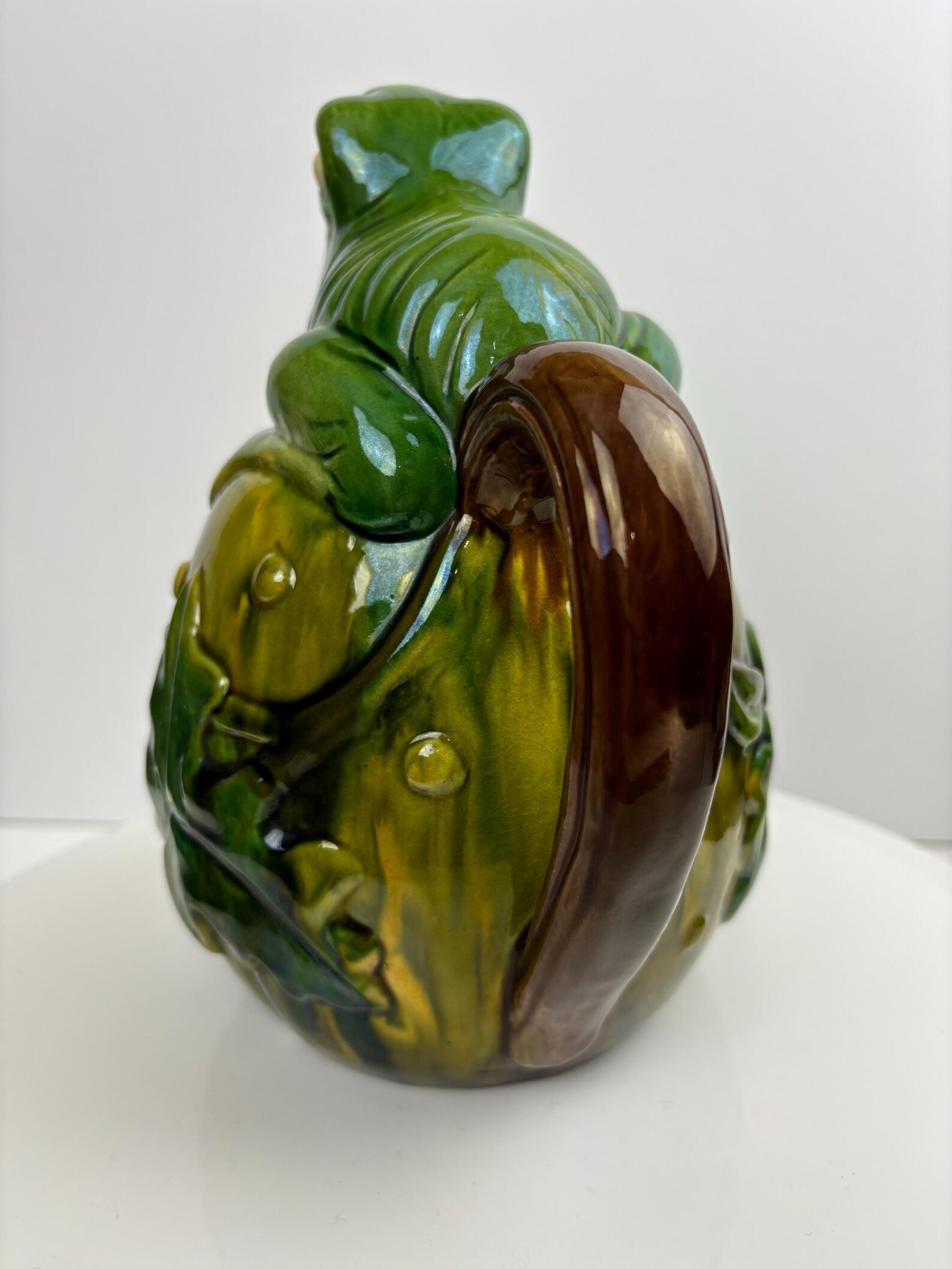 A Highly Decorative Majolica Jug Formed From a Frog on a Gourd, With ...