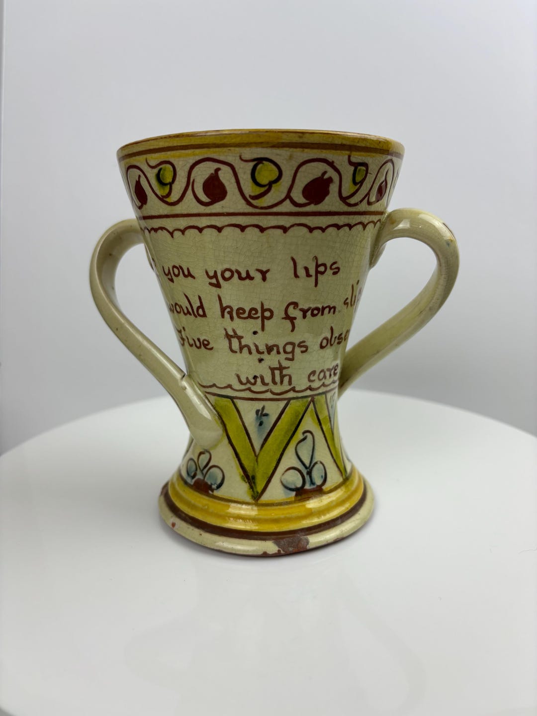 Aller Vale Motto Ware 5.5” Antique Motto Ware Living Cup With Two ...