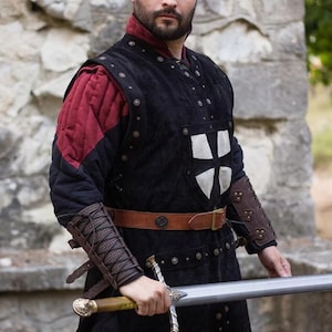 Black Leather Mordred Tabard for Medieval Fantasy LARP, US Duty Free ...
