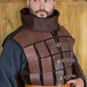 Medieval Fantasy Brigandine Armor: Brown Castro Vecchio Vest, LARP ...