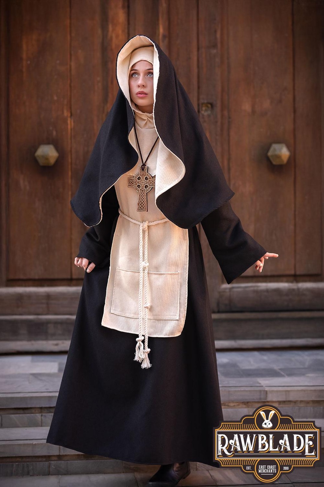 Hospitaller Nun Costume – Authentic Medieval Habit, LARP, US Duty Free ...