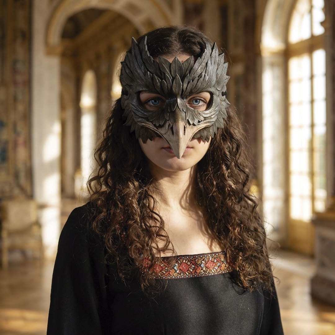 Crow Mask , Bridgerton Cosplay Prop, Dark Fantasy Costume for LARP ...