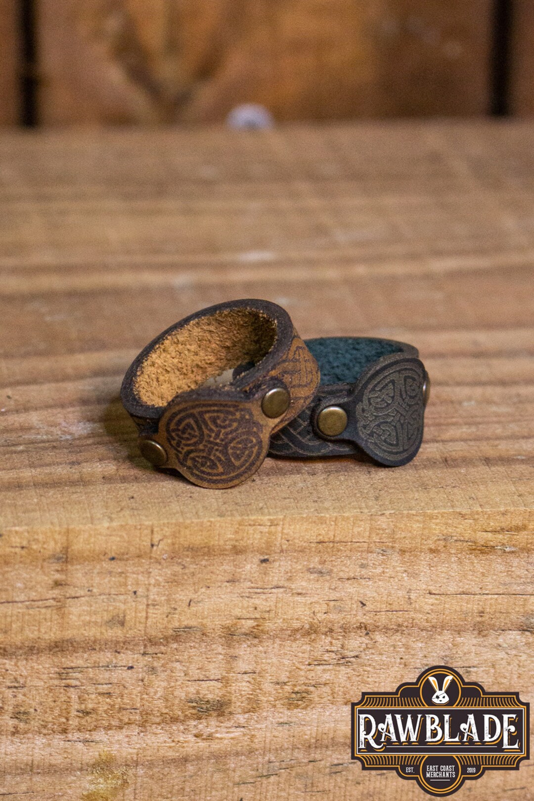 Handcrafted Lugh Leather Celtic Knot Ring - Ancient Irish Mythology ...