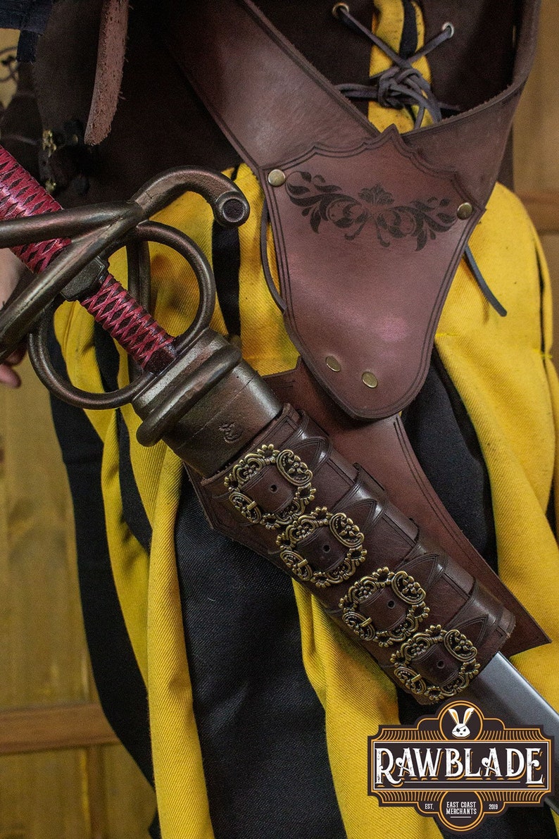 Medieval Leather Baldric: LARP Sword Holder, Renaissance Cosplay - Etsy