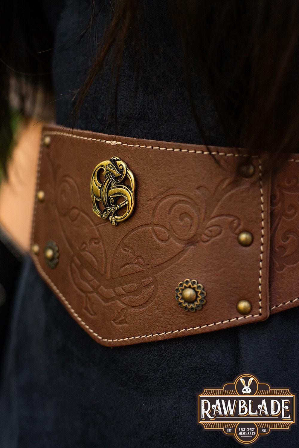 Embossed Leather Fantasy Belt: Renaissance Faire, LARP Cosplay - Etsy