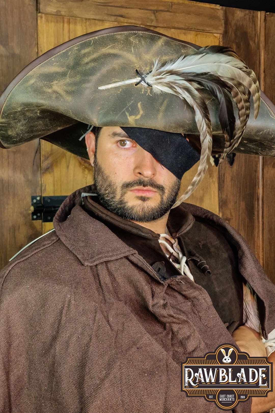 Distressed Leather Pirate Hat With Feathers – Captain Teague Cosplay - Etsy