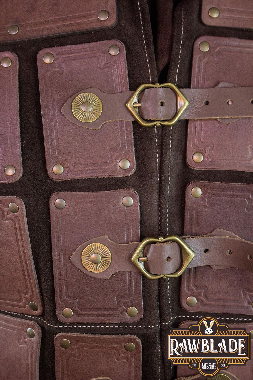 Medieval Fantasy Brigandine Armor: Brown Castro Vecchio Vest, LARP ...