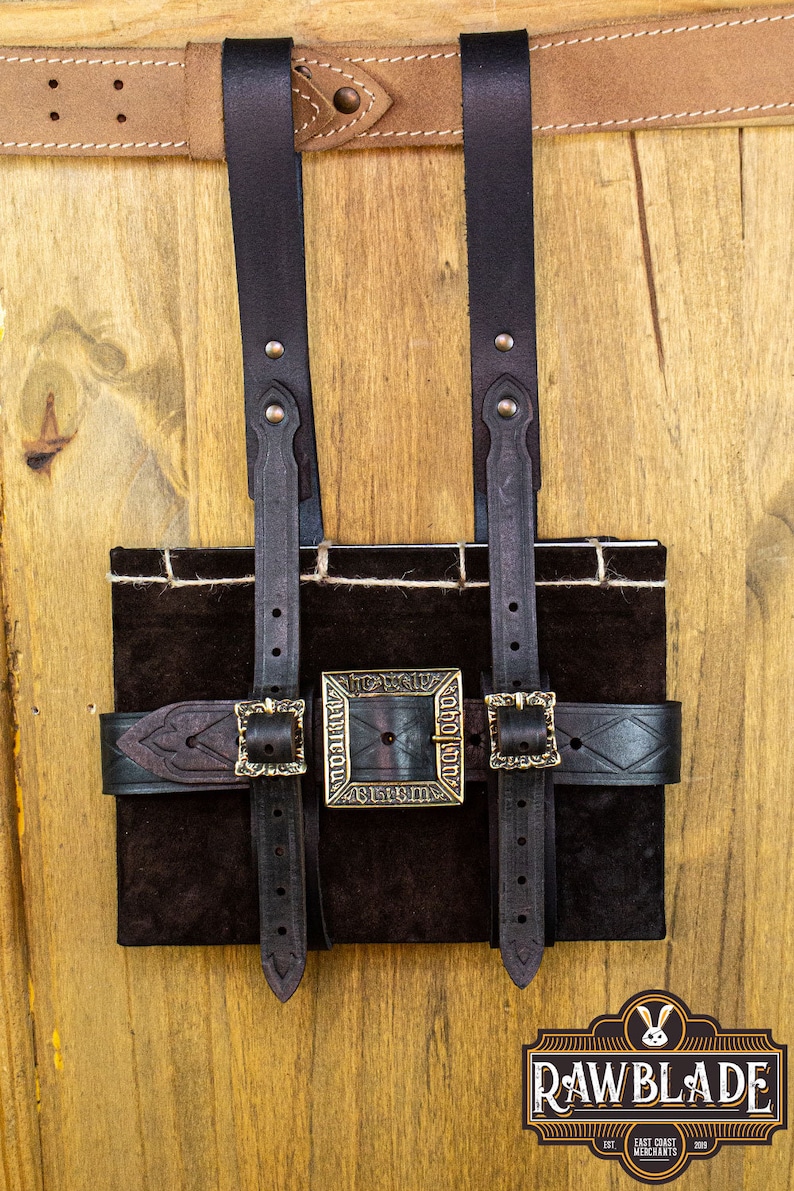 Leather Book Holder, Medieval Fantasy Wizard Pouch, LARP Cosplay ...