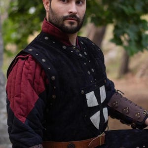 Black Leather Mordred Tabard for Medieval Fantasy LARP, US Duty Free ...