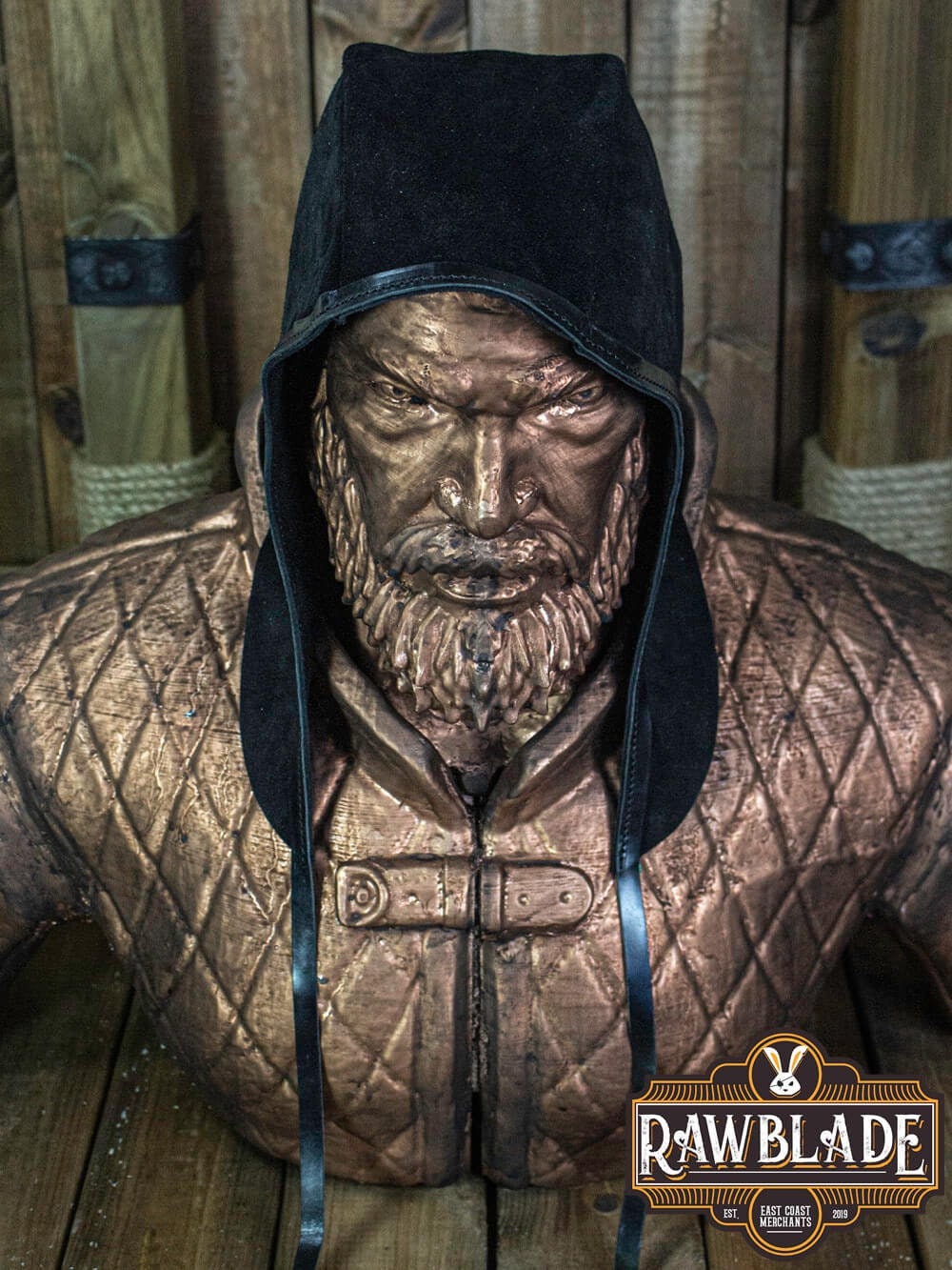 Medieval Rouland Split Leather Coif- Authentic LARP, US Duty Free ...
