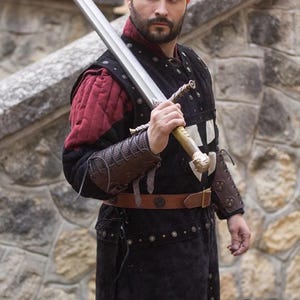 Black Leather Mordred Tabard for Medieval Fantasy LARP, US Duty Free ...