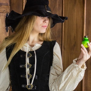 Wikka the Witch Hat Split Leather LARP, Ren Faire, Cosplay - Etsy