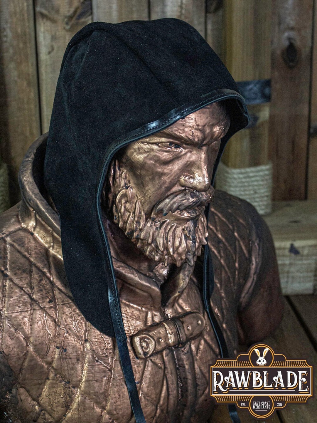 Medieval Rouland Split Leather Coif- Authentic LARP, Renaissance Faire ...