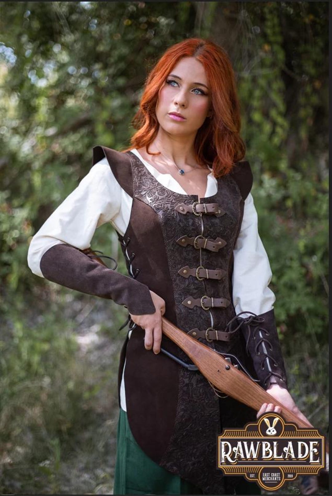 Fantasy Medieval LARP Doublet - Valeria Deluxe Long Vest for Cosplay ...