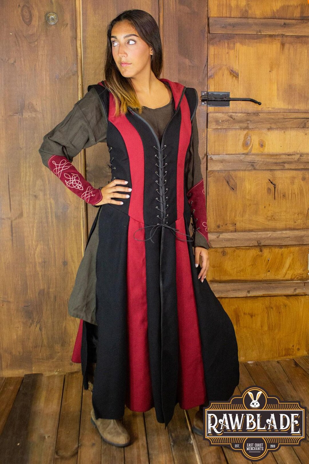 Fantasy Medieval Arylith Archer Cotton Tunic Red - LARP, Cosplay ...
