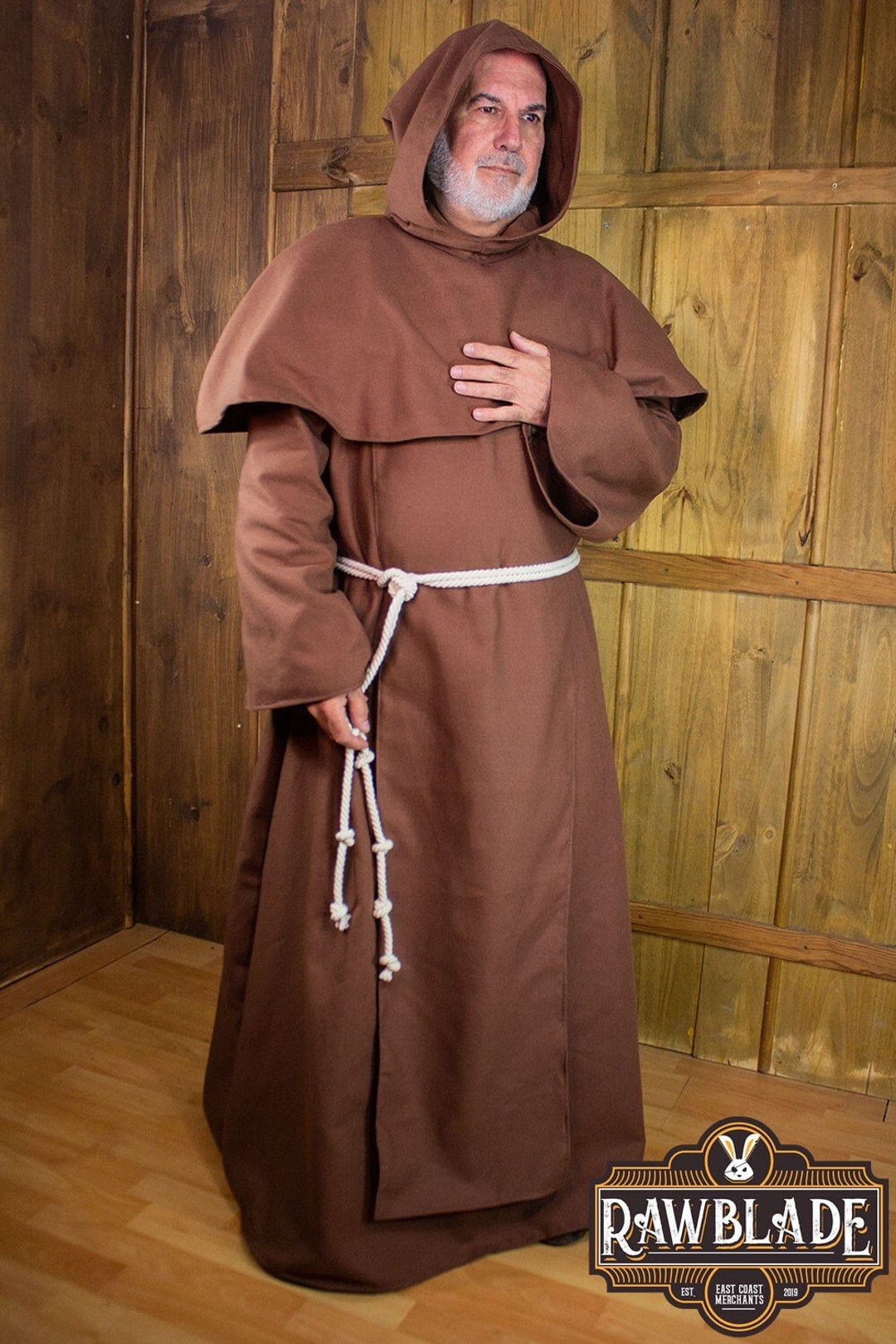 Medieval Franciscan Monk Habit, LARP, Renaissance Faire, Fantasy ...