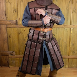 Medieval Fantasy Brigandine Armor: Brown Castro Vecchio Vest, LARP ...