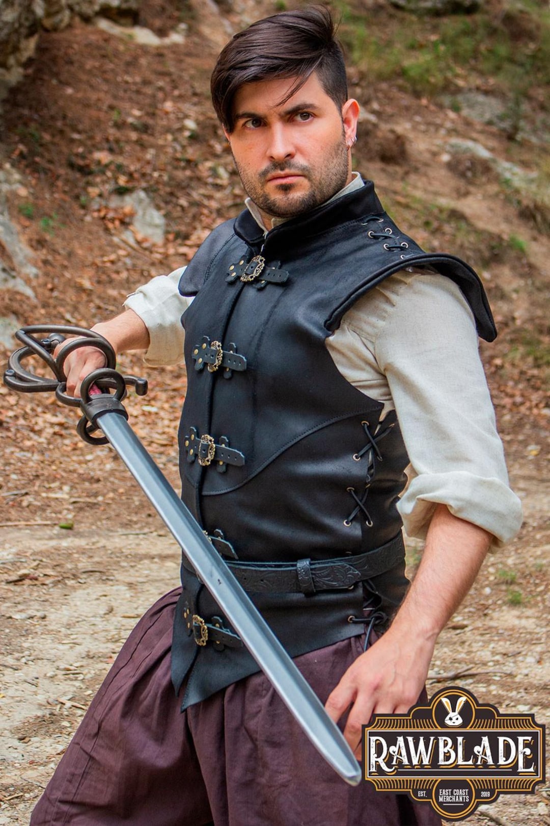 Fantasy Diego Leather Jerkin: Medieval LARP Costume Vest for ...