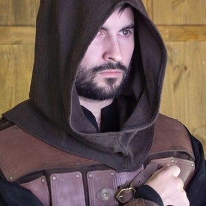 Woodsman Cotton Medieval Hood: LARP Costume Accessory, Handmade in ...